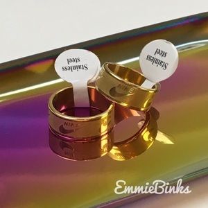 Nike | Jewelry | New 8mm Nike Swoosh Logo Golden Stainless Steel Band ...